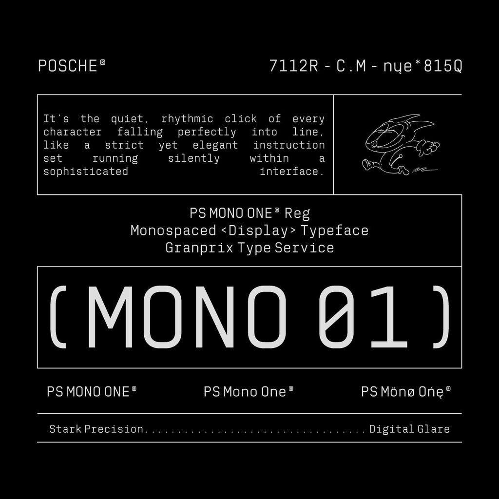PS Mono One | Display Typeface by Posche Type
