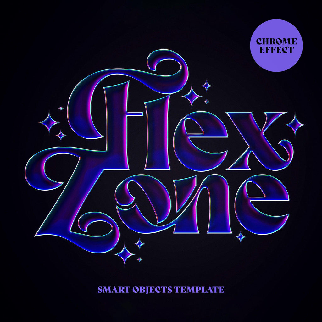 Purple Chrome Text & Logo Effect by Pixelbuddha