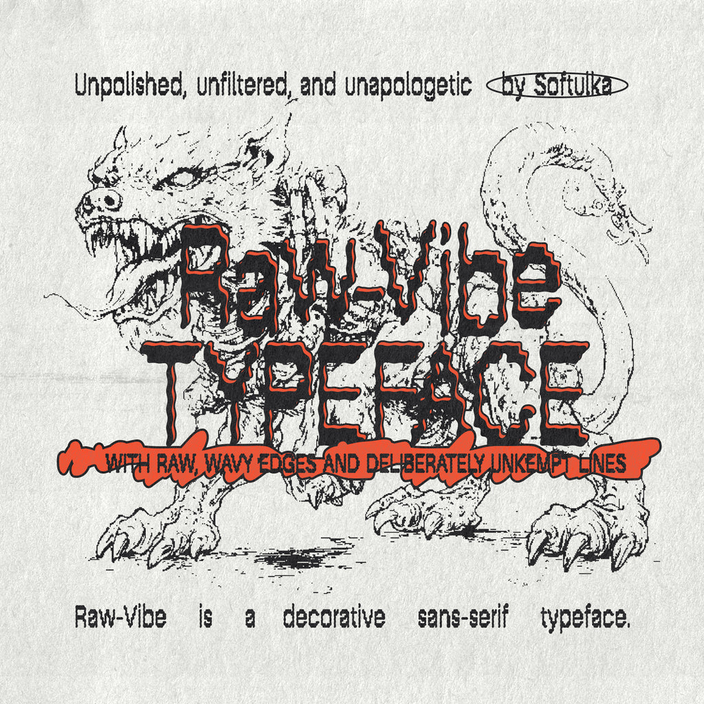 Raw-Vibe – A Bold, Playful Display Typeface by Softulka