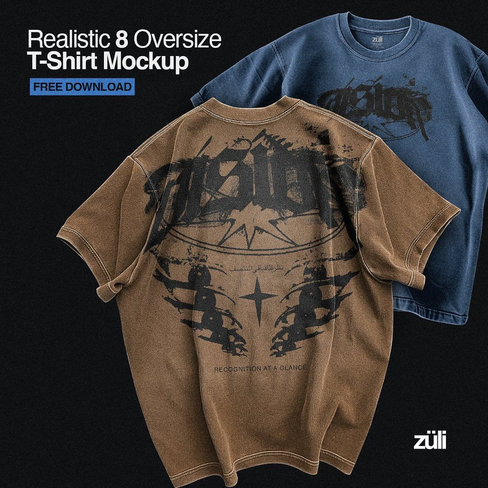 Realistic 8 Mockups Oversize T-Shirts by Züli
