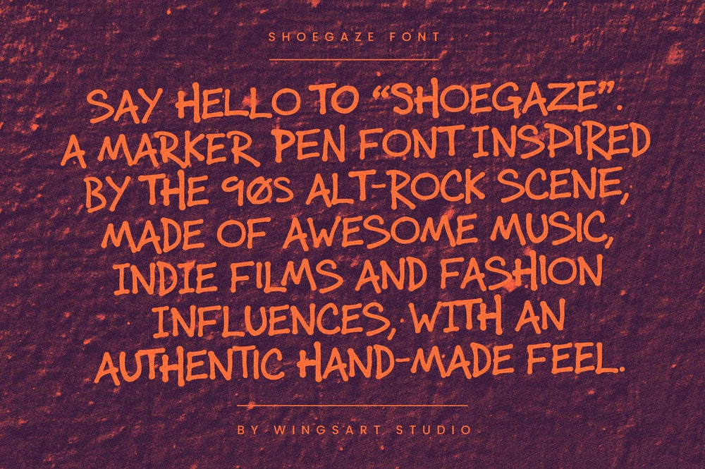 Shoegaze: 1990s Handwriting Font by Wingsart Studio