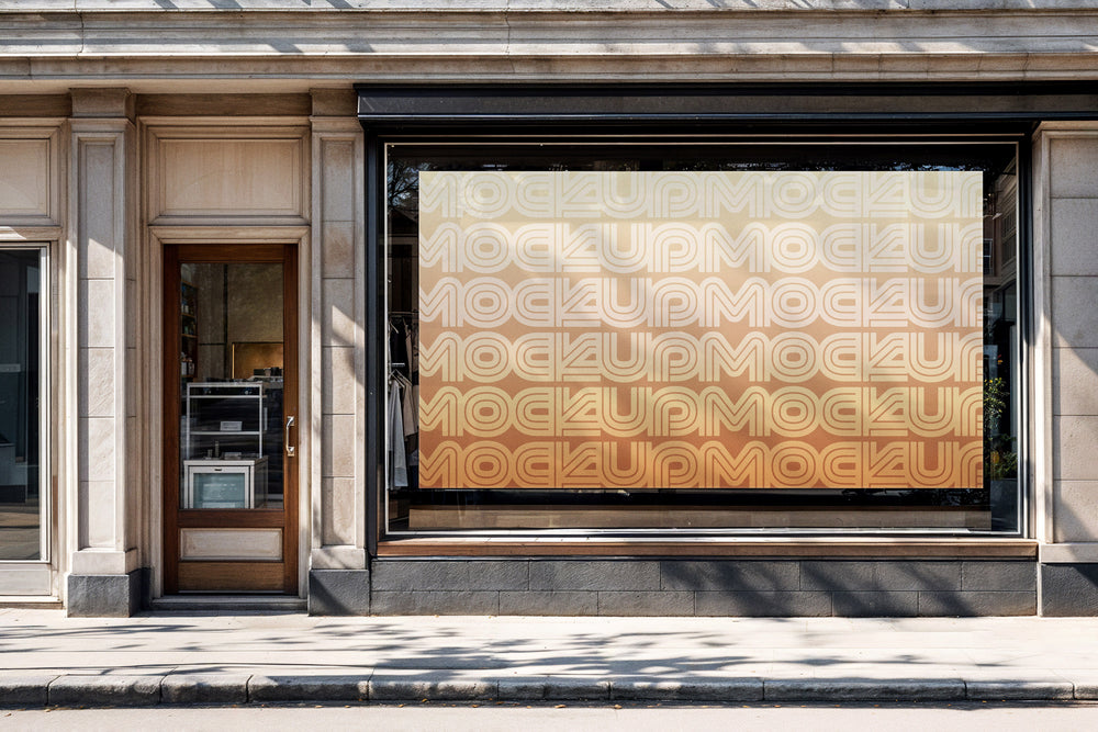 Shop Window Banner Mockup by Pixelbuddha