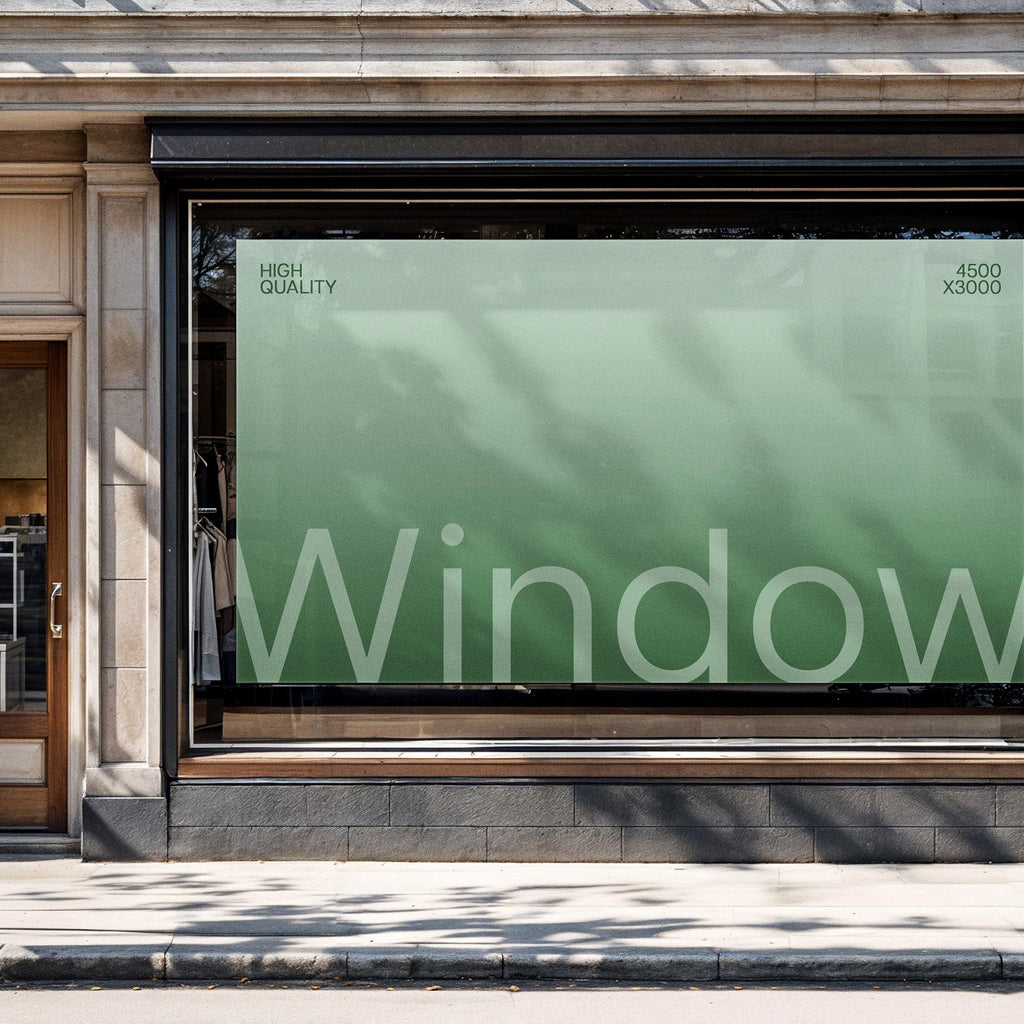 Shop Window Banner Mockup by Pixelbuddha