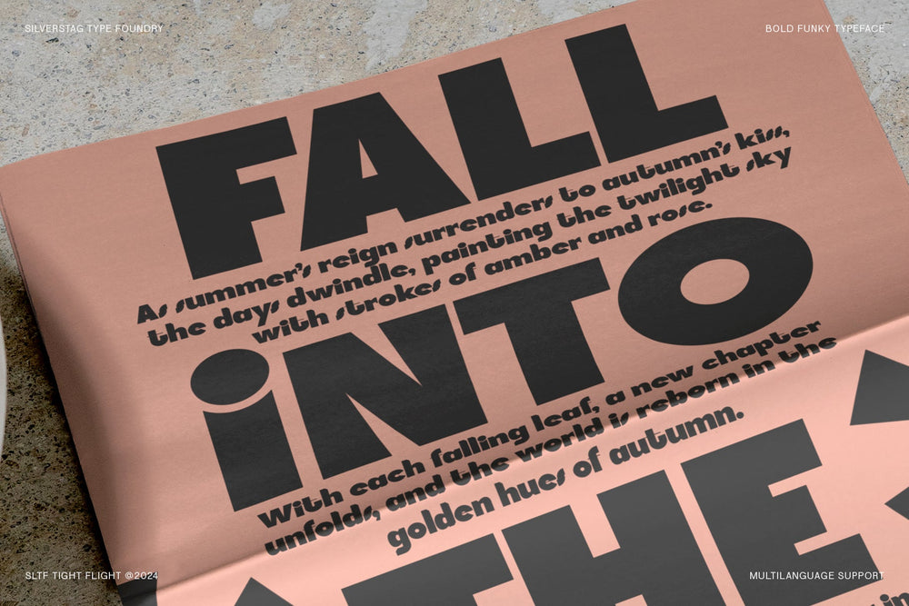SLTF Tight Flight - Bold Funky Font by SilverStag Type Foundry