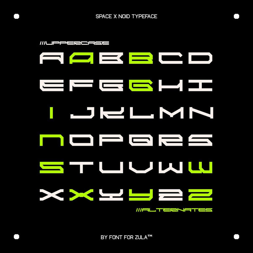 Space X Noid Typeface by Font For Zula™