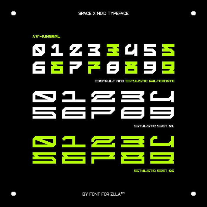 Space X Noid Typeface by Font For Zula™