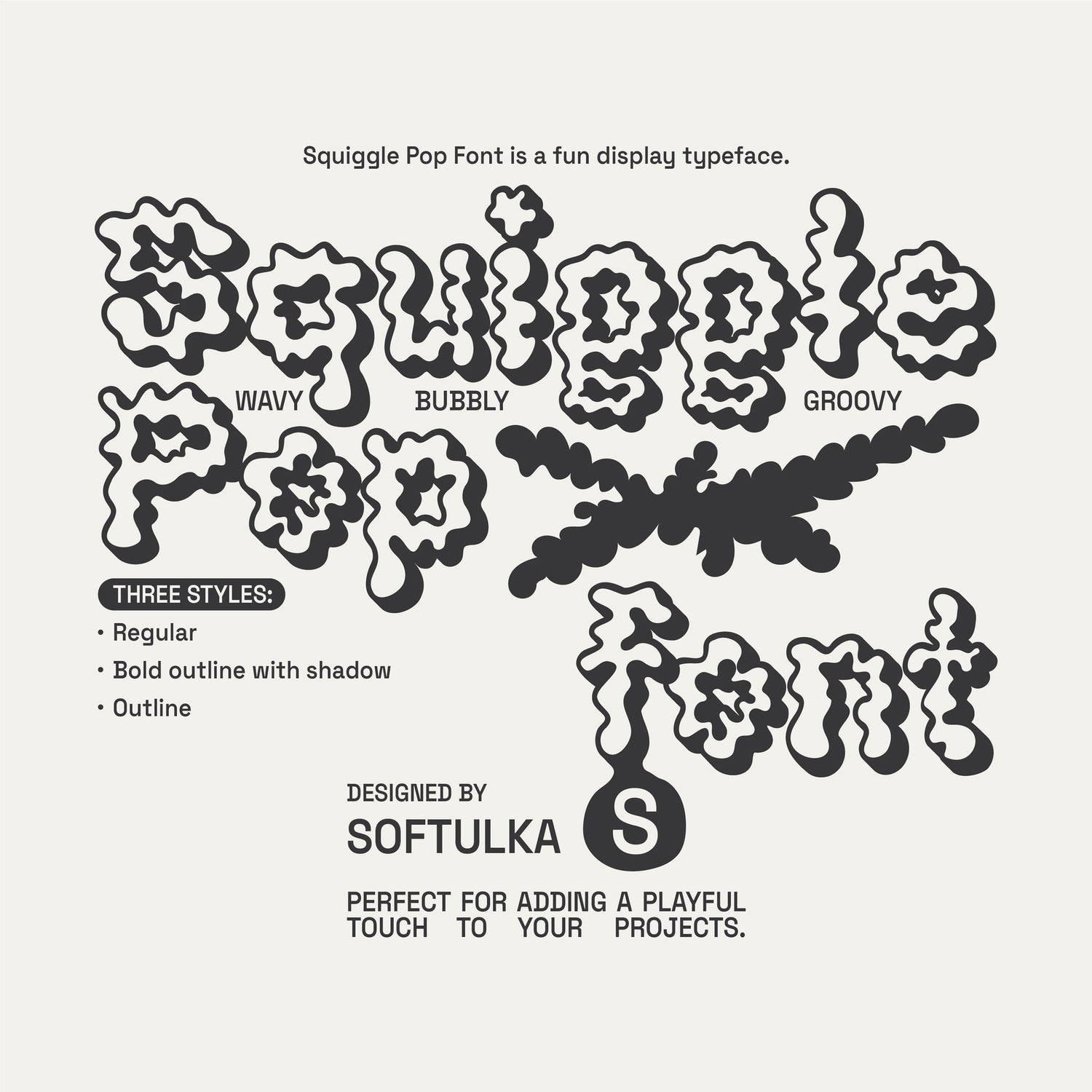 Squiggle Pop Font - Fun Display Typeface by Softulka