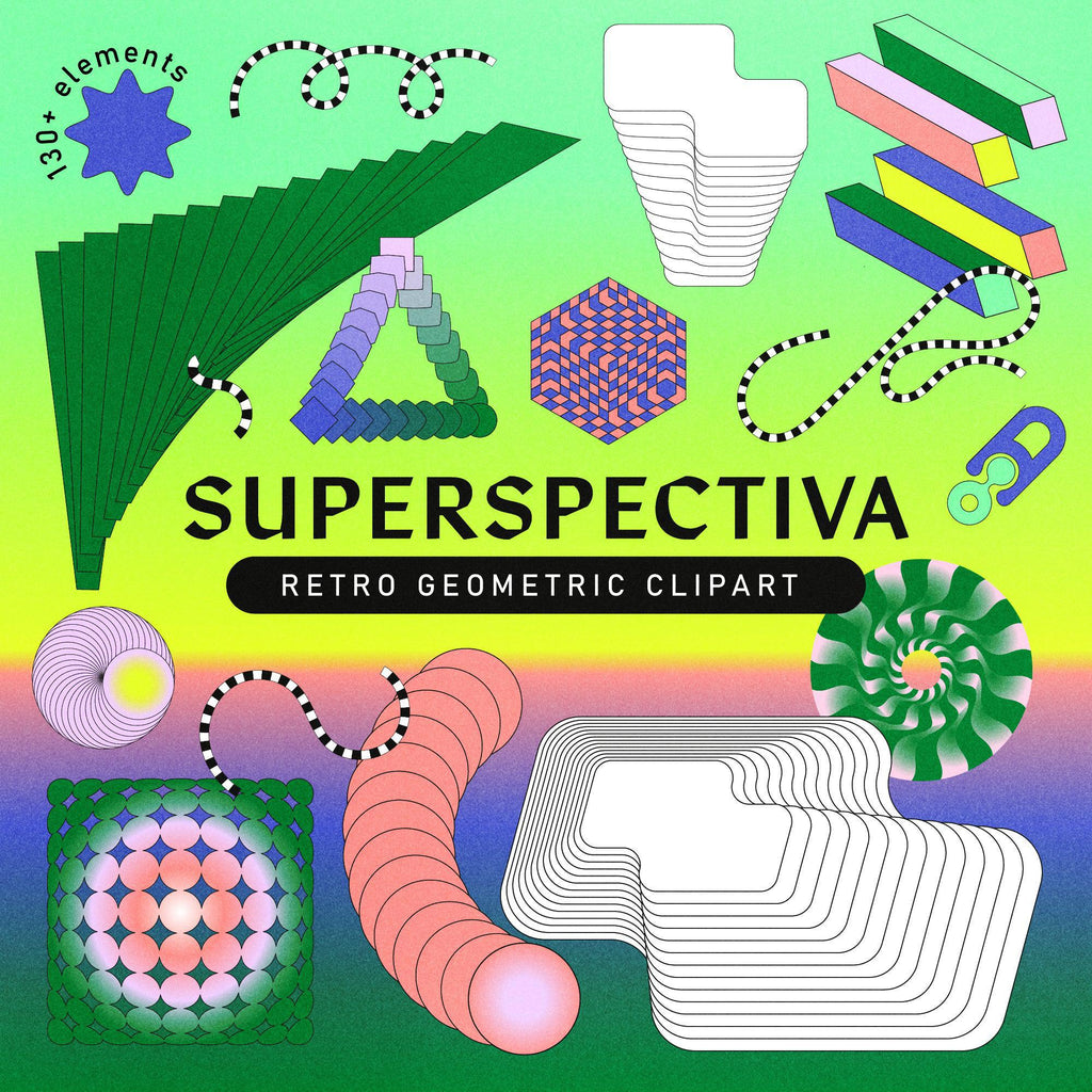 SUPERSPECTIVA Retro Geo Clipart by angelainthefields