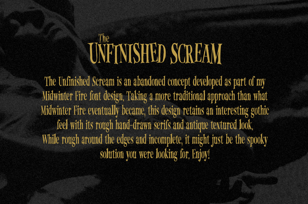 The Unfinished Scream - A Gothic Serif (Free Download) by Wingsart Studio
