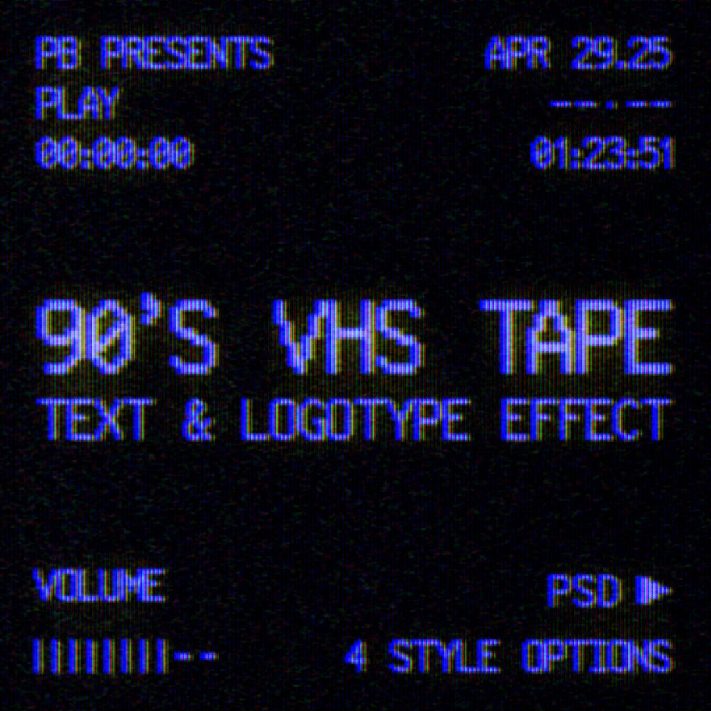 VHS Tape Text & Logo Effect by Pixelbuddha