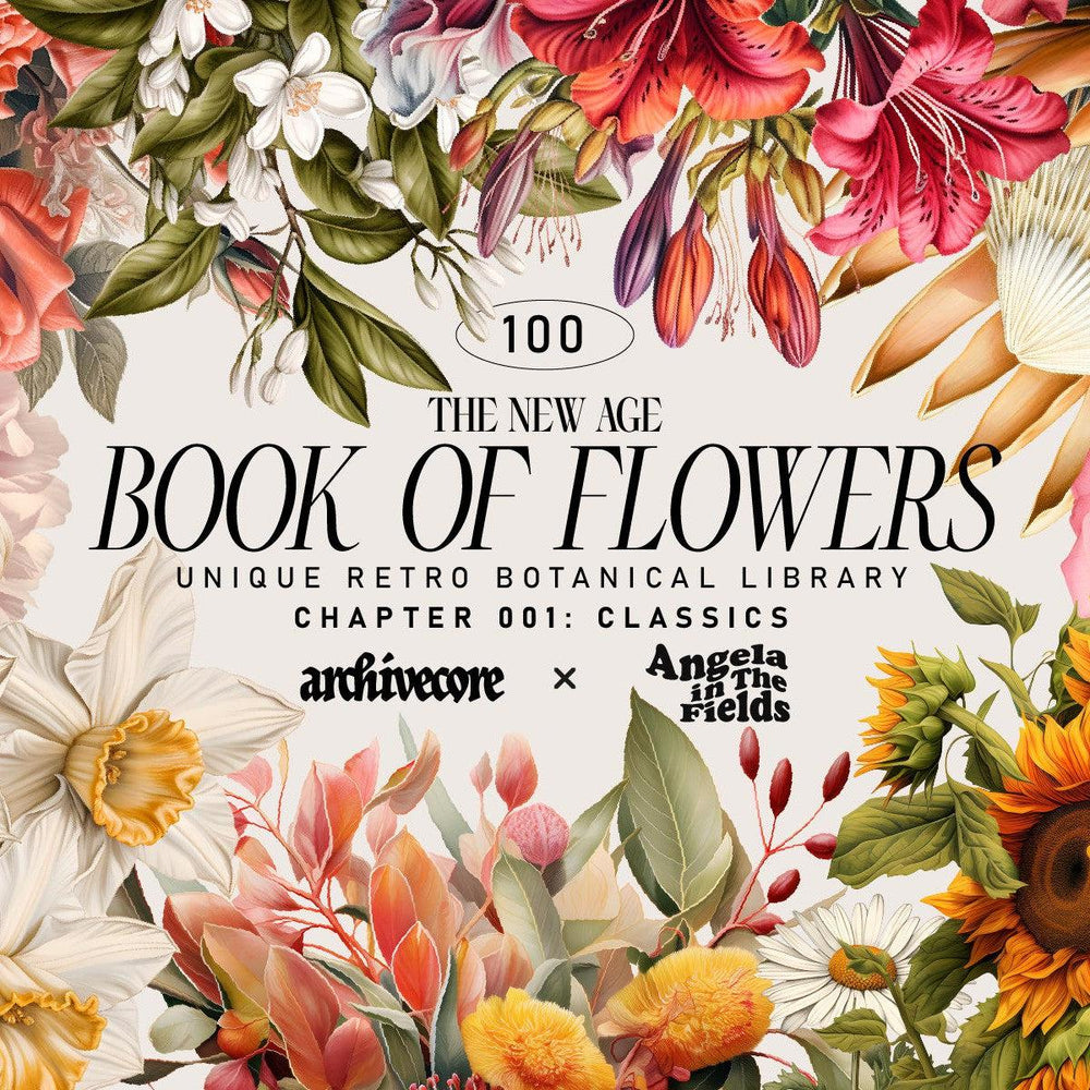 Vintage Book Of Flowers Clipart by angelainthefields