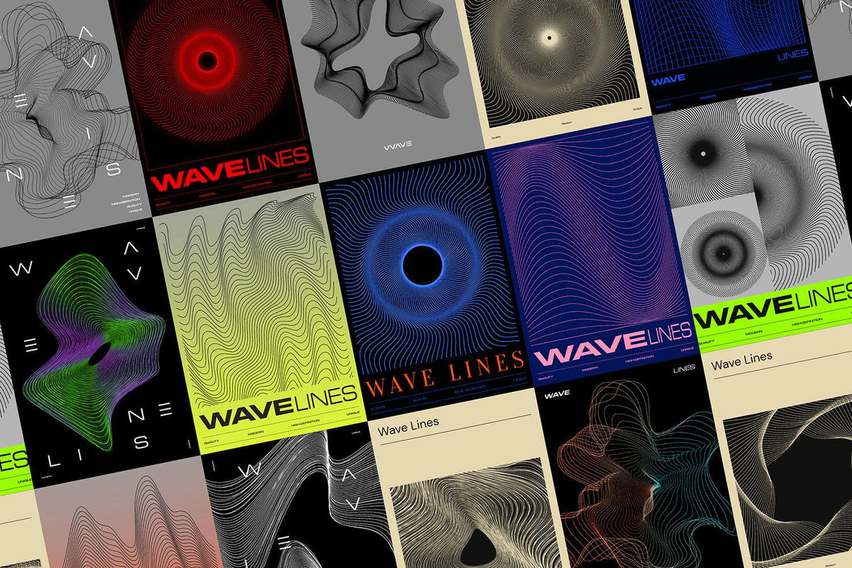 Wave Lines - 100 Vector Shapes by Designessense
