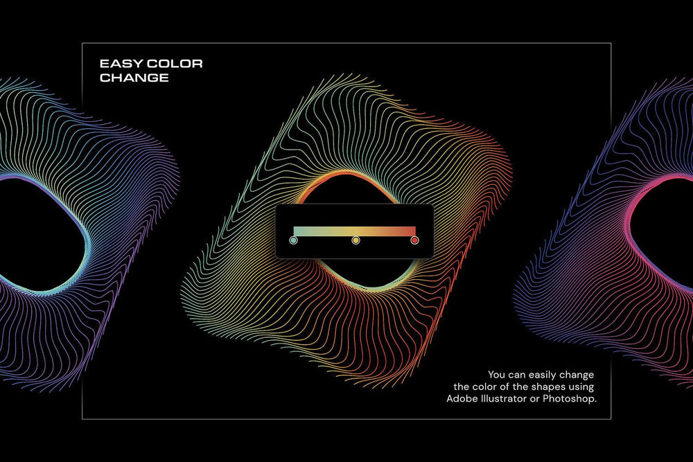 Wave Lines - 100 Vector Shapes by Designessense