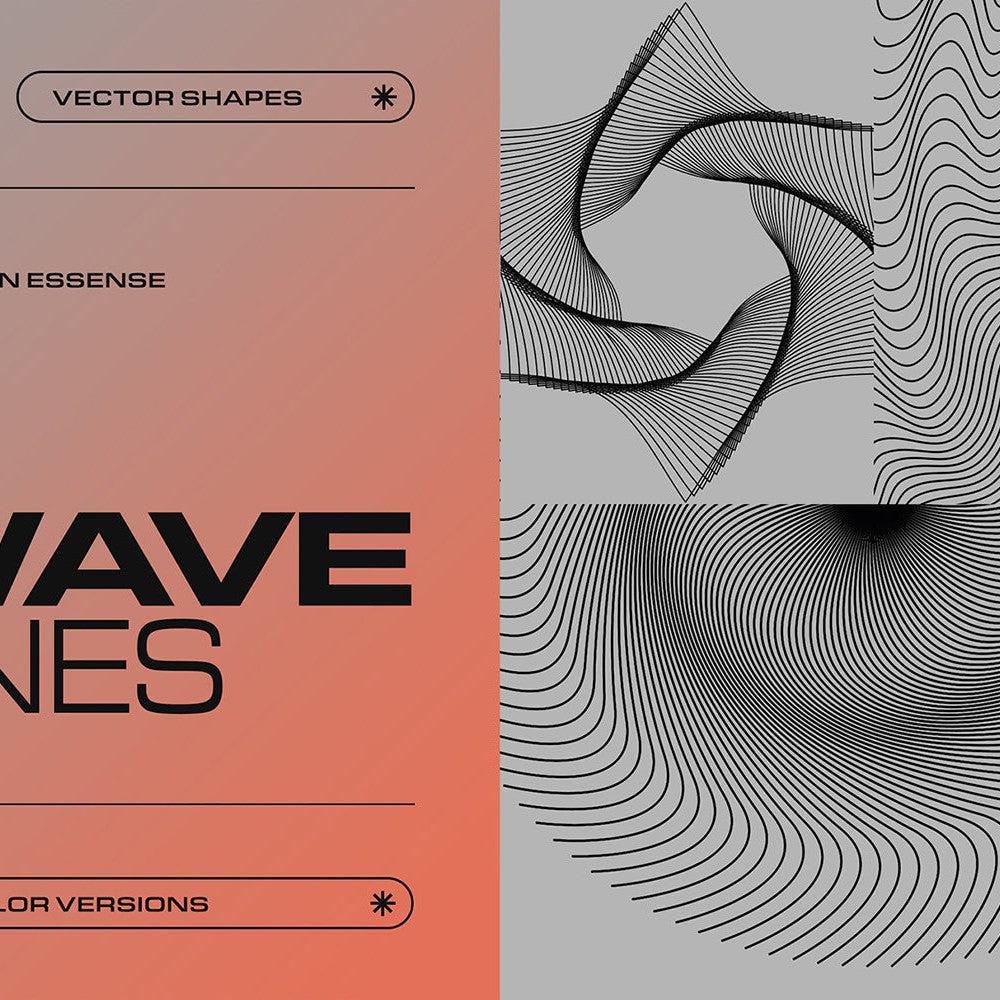 Wave Lines - 100 Vector Shapes by Designessense