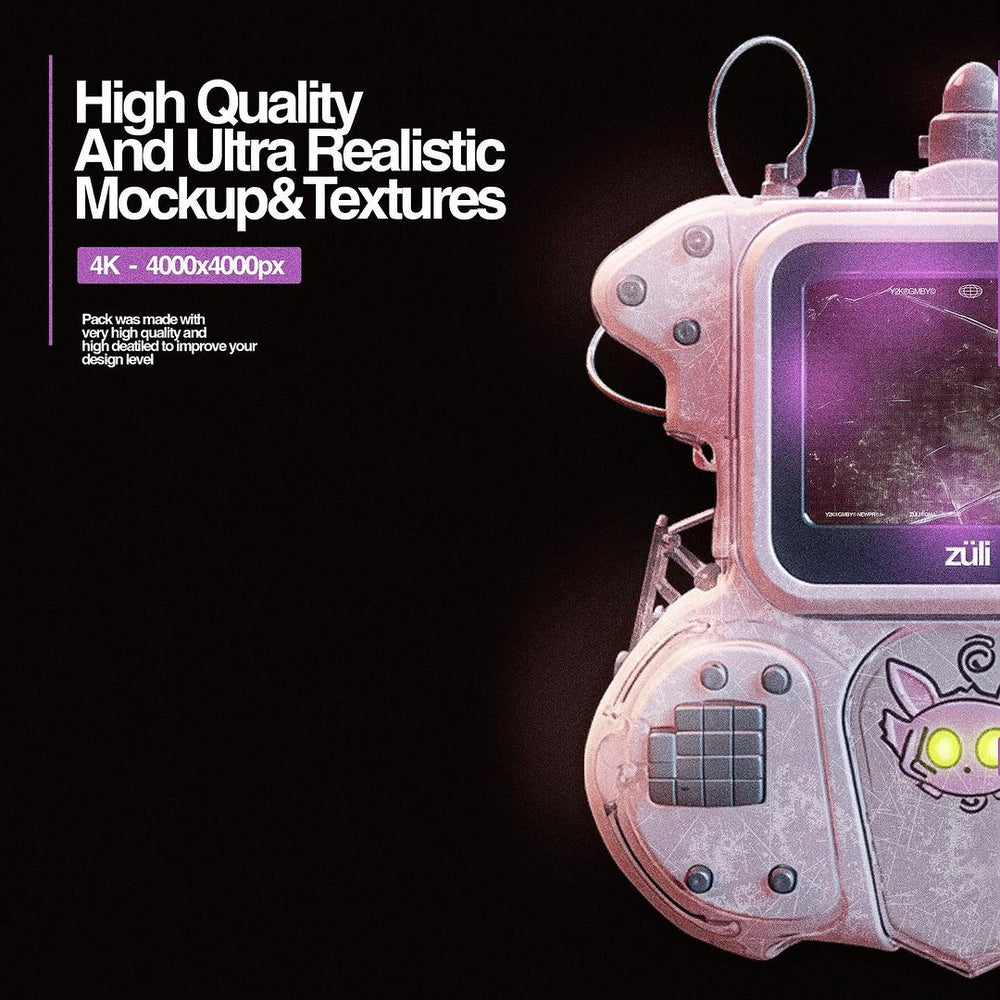 Y2k Gameboy Mockup & CRT Textures Pack by Züli