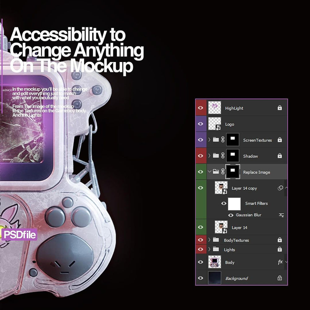 Y2k Gameboy Mockup & CRT Textures Pack by Züli