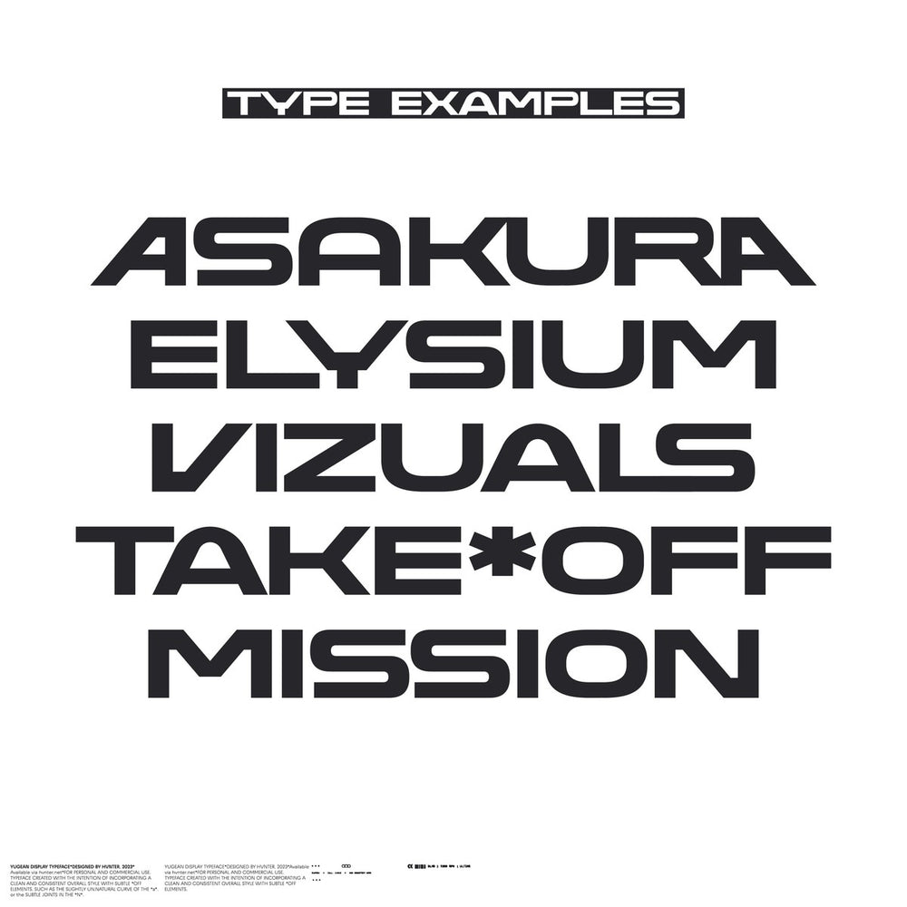 YUGEAN Typeface by HVNTER