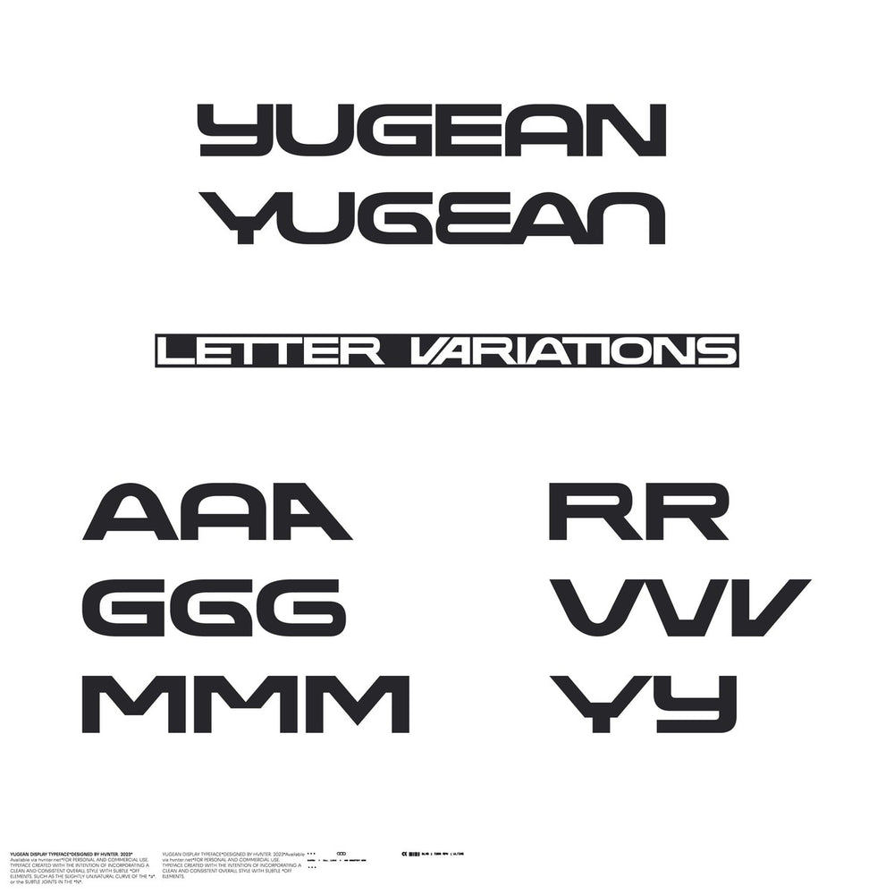 YUGEAN Typeface by HVNTER